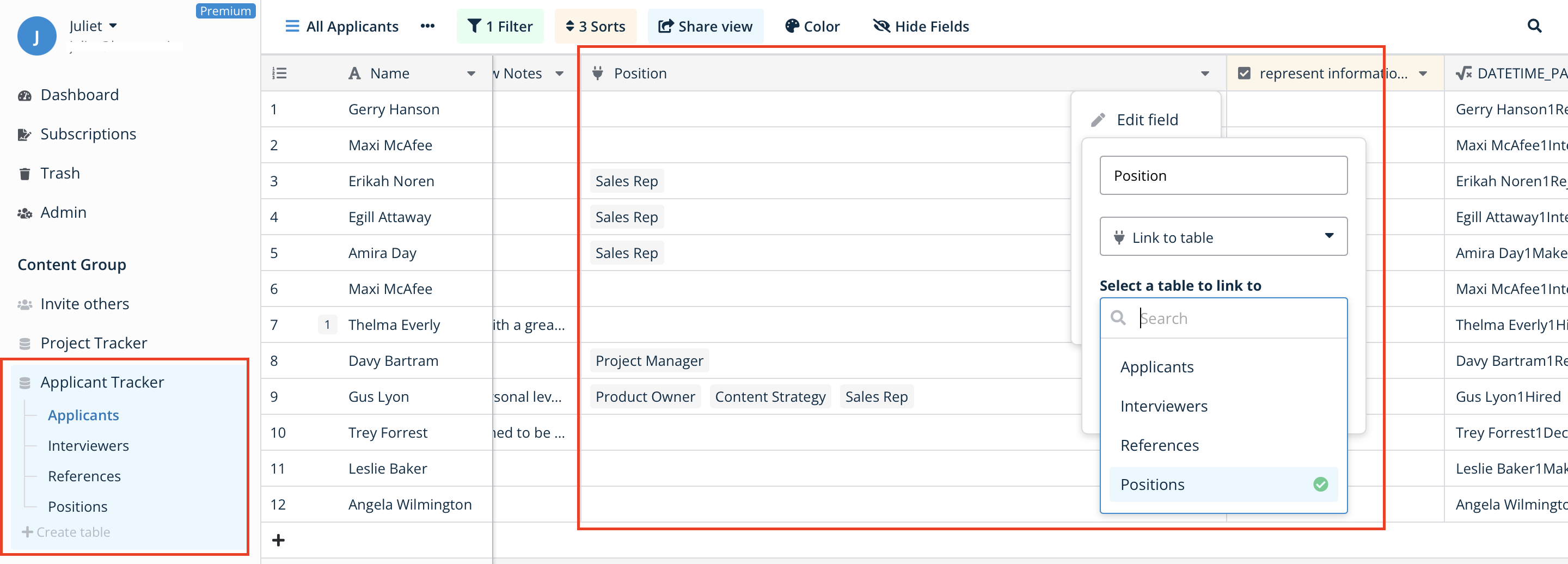 Link To Table Field Baserow